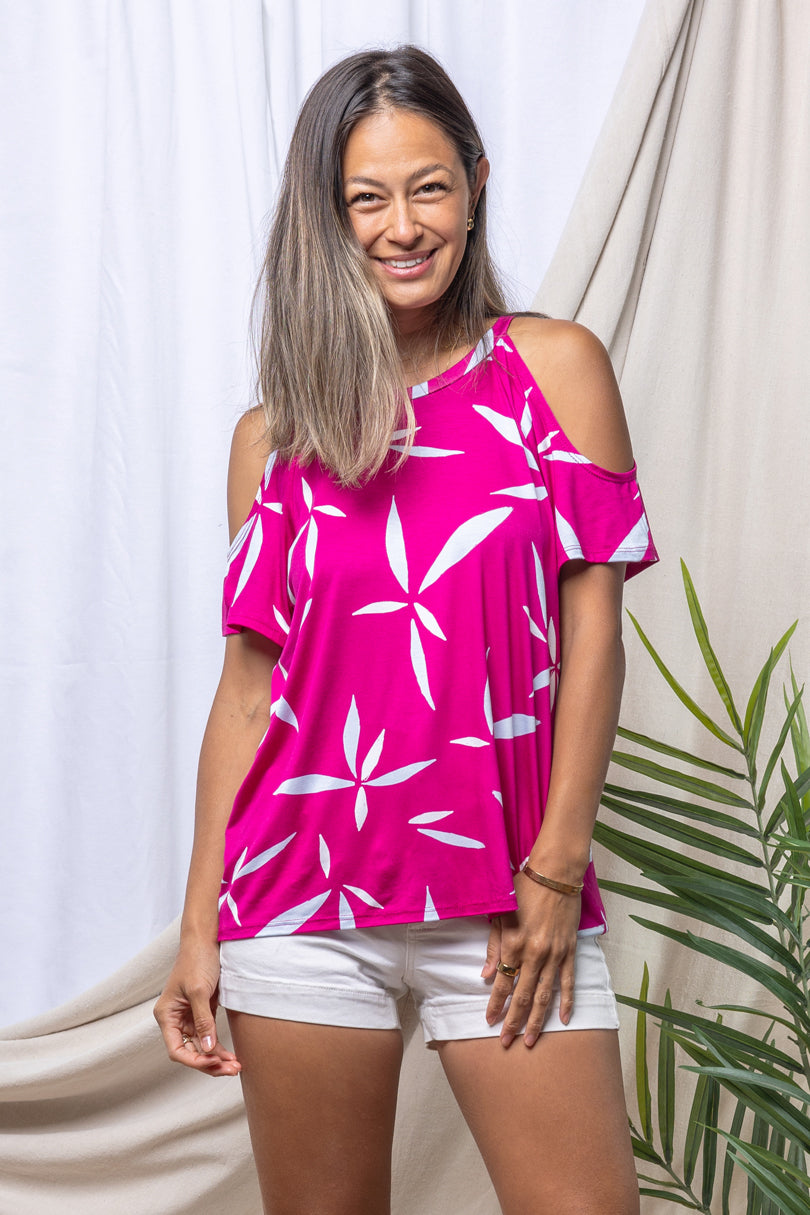 Jennifer Cold Shoulder Top (Radiant Petals) – Ten Tomorrow