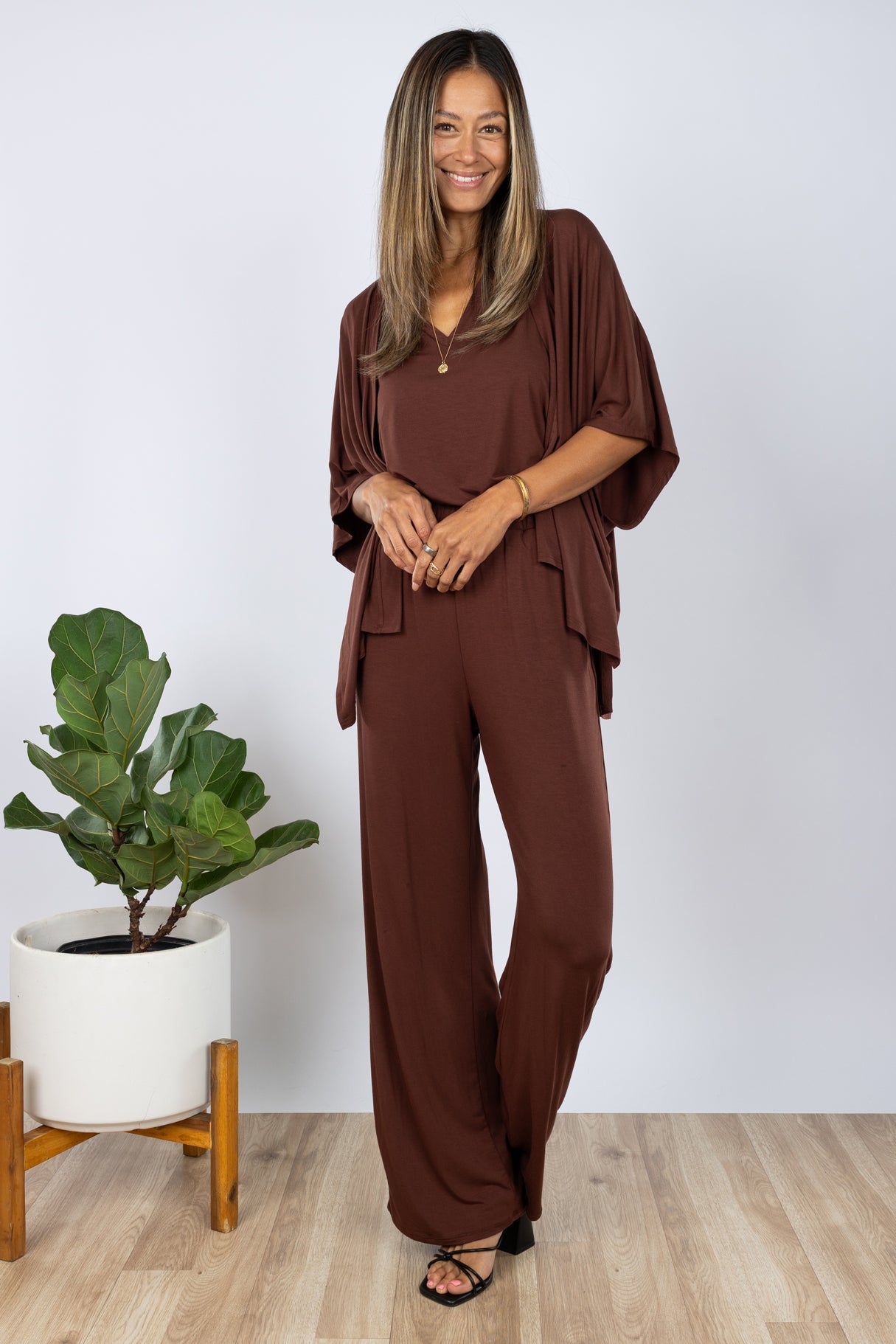 Parker High-Waist Pant (Chocolate) – Ten Tomorrow