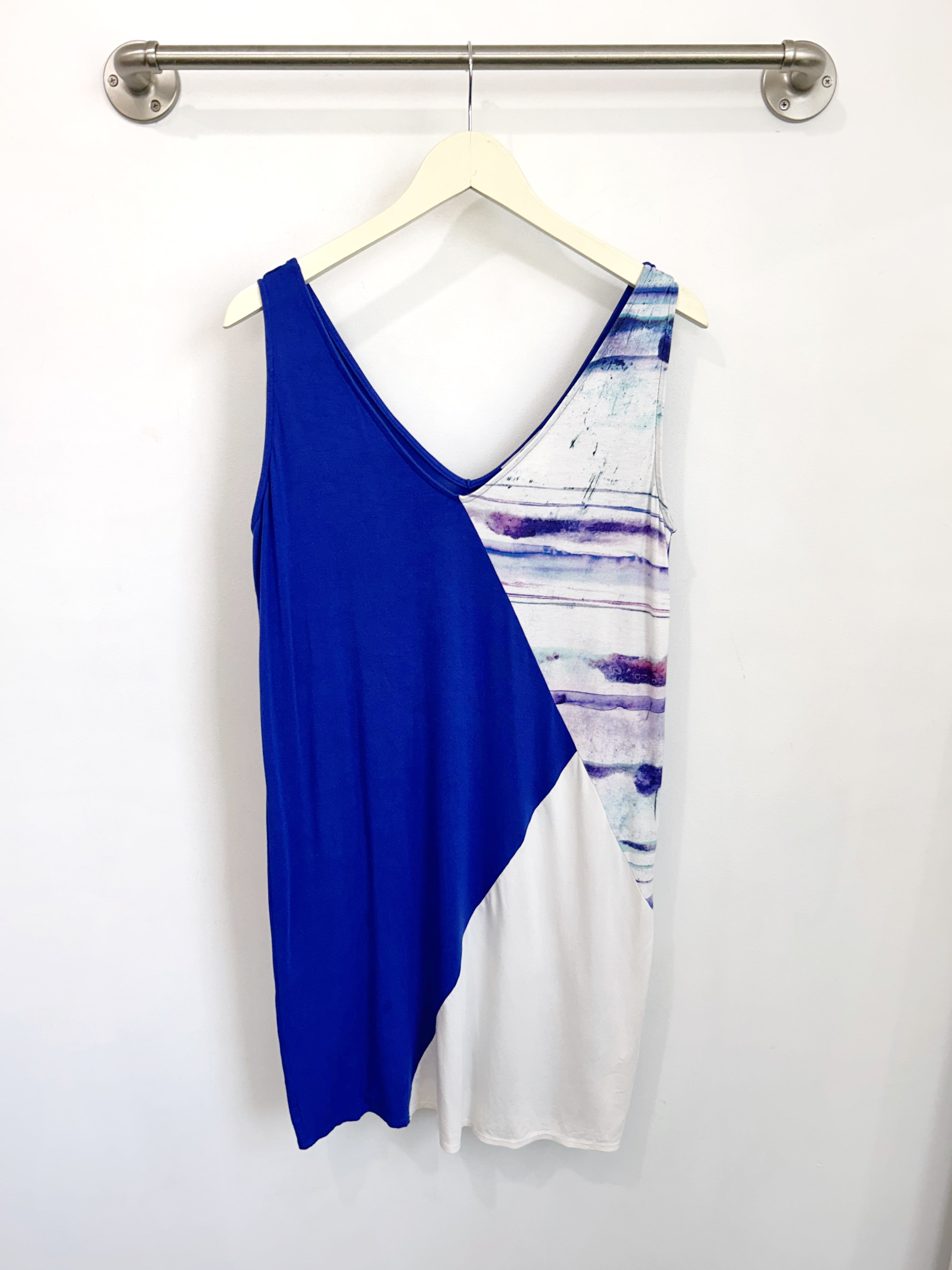 Kimberly Color-block Dress (Blue Violet/Watercolor) - S – Ten Tomorrow