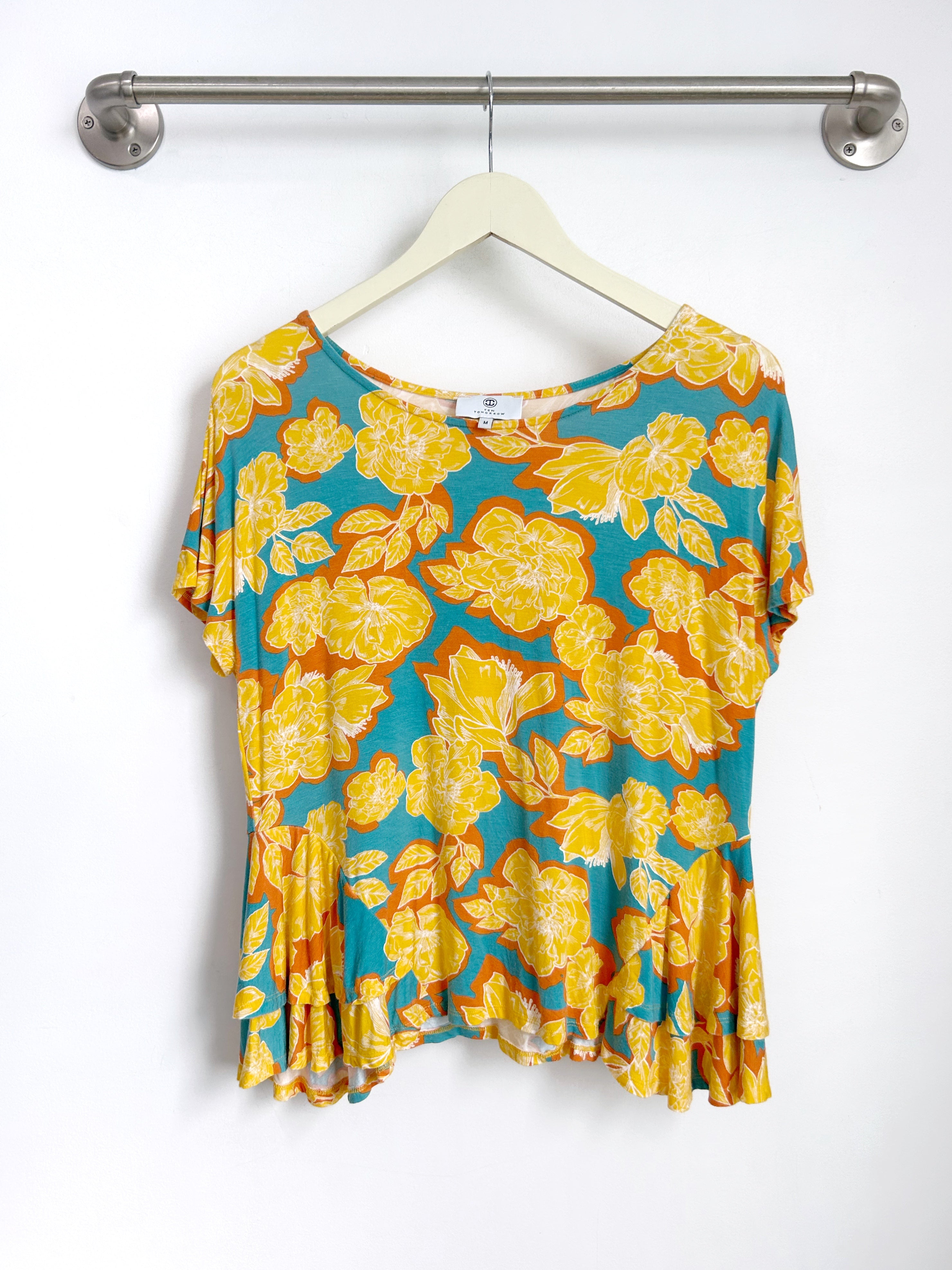 Jojo Peplum Top (Golden Bloom) - M – Ten Tomorrow