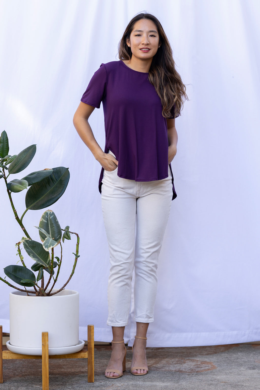 Mara Pleated Back Top (Midnight Purple) – Ten Tomorrow